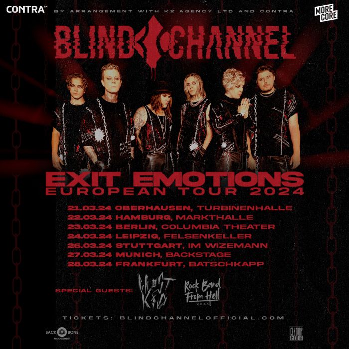 BLIND CHANNEL Exit Emotions European Tour 2024 ⋆ Vollgas Richtung Rock
